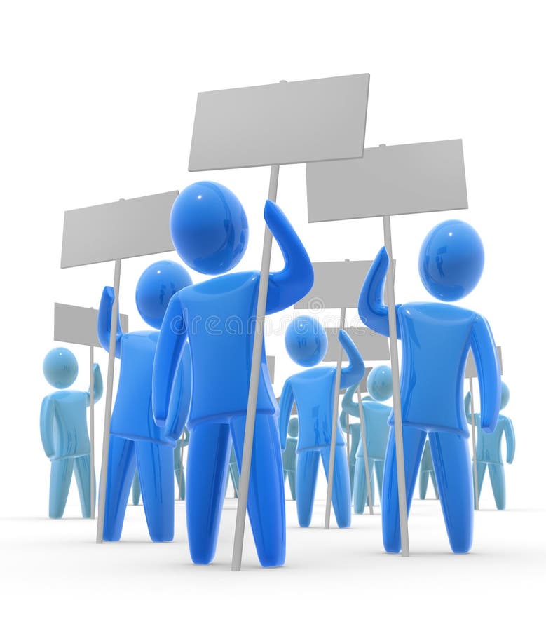 Demonstration Man Holds Protest Sign Movement For Change Stock ...