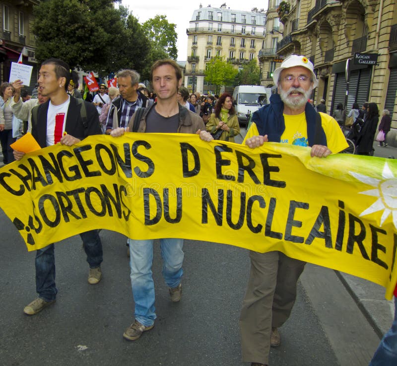 Demonstration Against Nuclear Power, Paris, France Editorial ...