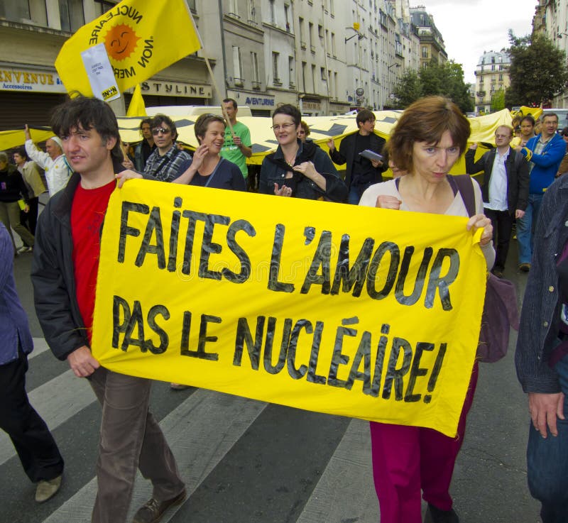 Demonstration Against Nuclear Power, Paris, France Editorial ...