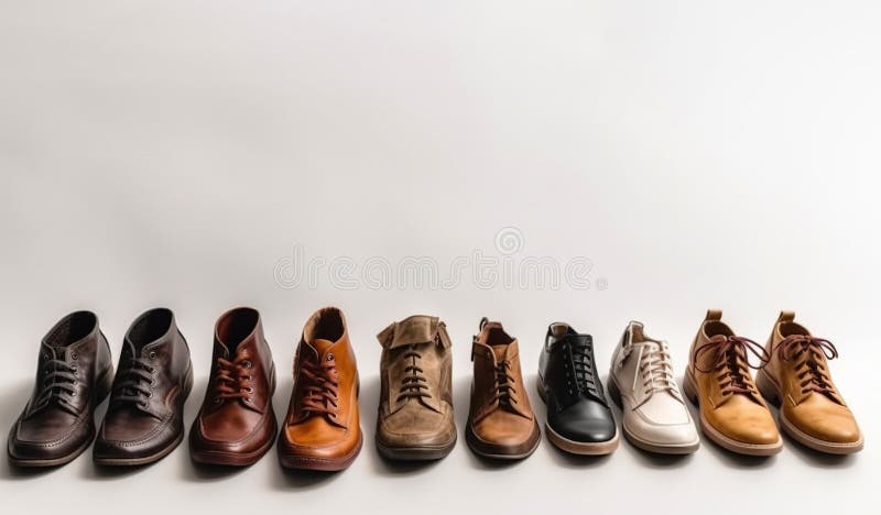 Demonstration of a Collection of Models of Classic Shoes in a Row ...
