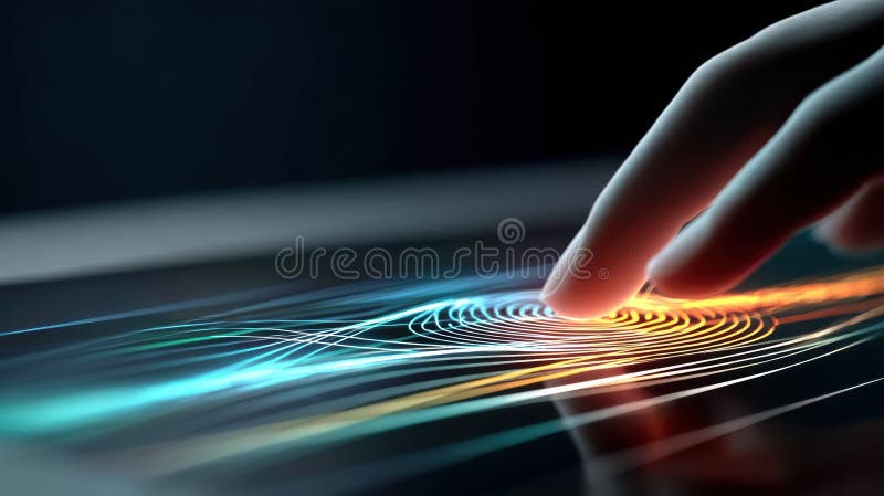 Innovative Touchless Payment System Showcasing Glowing Hand Scan ...