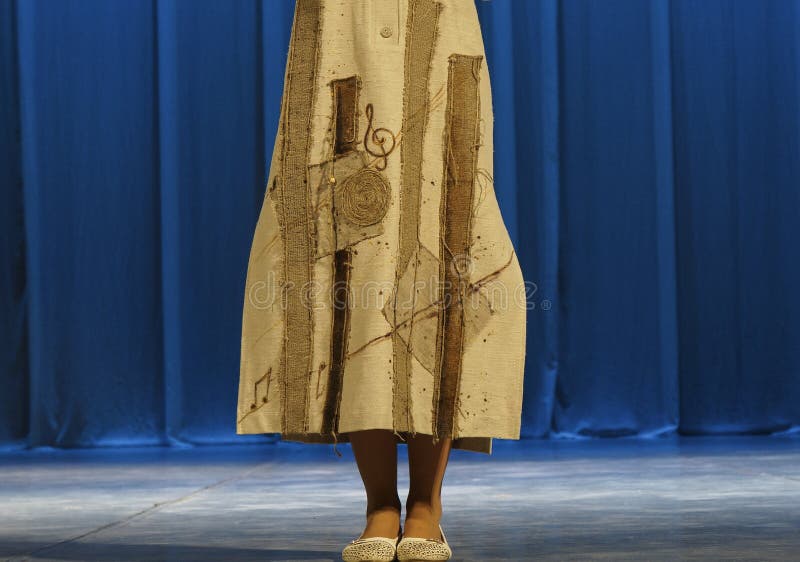 A demonstration of dress stock image. Image of girl, linen - 83138293