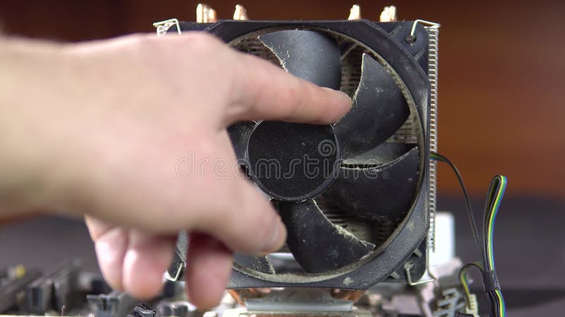 Demonstration of Dust Pollution. Dirty Cooler and CPU Heatsink from ...