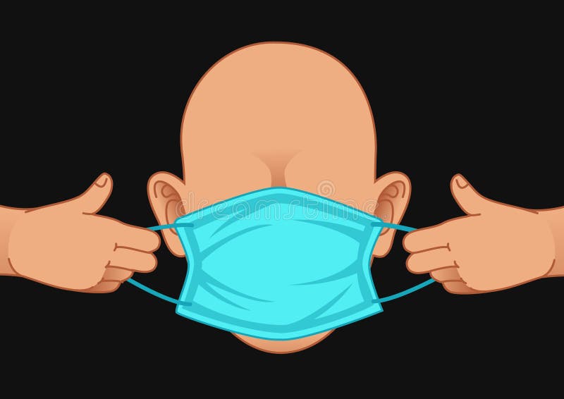 Putting on a Face Mask Vector Stock Vector - Illustration of sticker ...