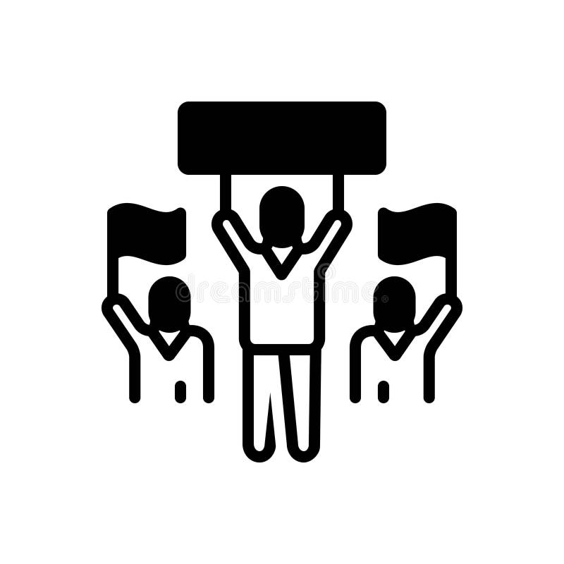 Black Solid Icon for Demonstration, Pageantry and Stage Stock Vector ...