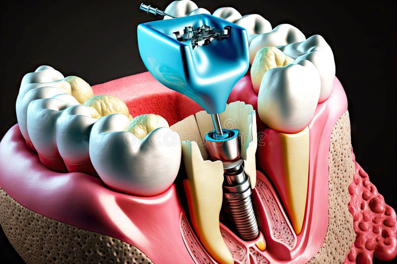 Demonstration of Installation of Complex Prostheses in Gum with Dental ...