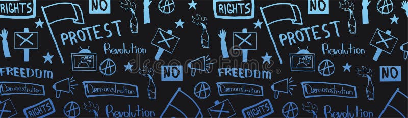 Demonstration, Manifestation, Protest, Strike, Revolution. Banner with ...