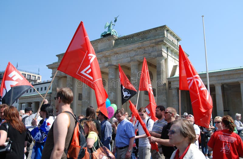 Demonstration on May Day in Berlin Editorial Stock Image - Image of ...