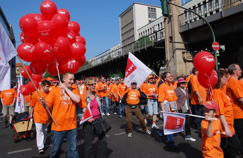 Demonstration on May Day in Berlin Editorial Stock Image - Image of ...