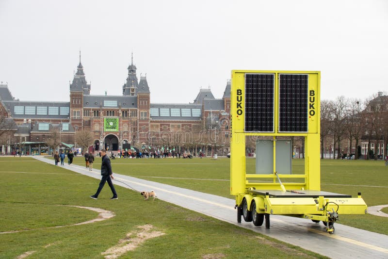 Demonstration on the Museumplein in Amsterdam with a Large Crowd ...