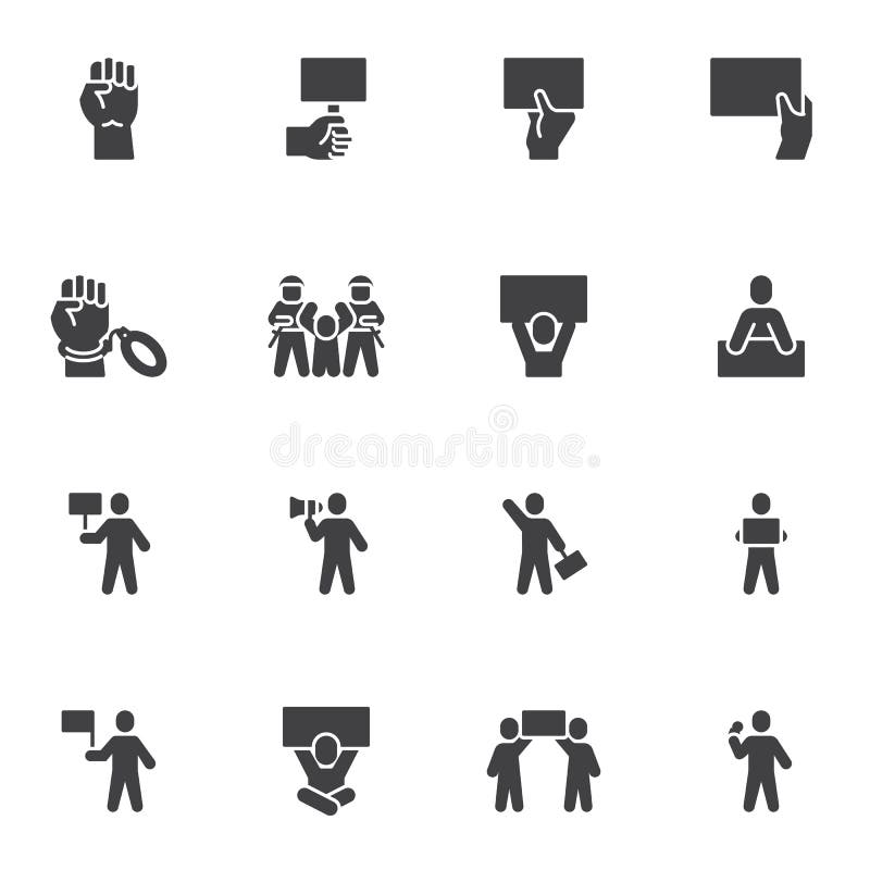 Demonstration, Protest Related Vector Icons Set Stock Vector ...