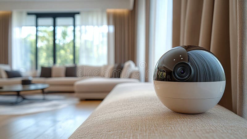 Demonstration Smart Home Technology Security Camera Modern Living Room ...