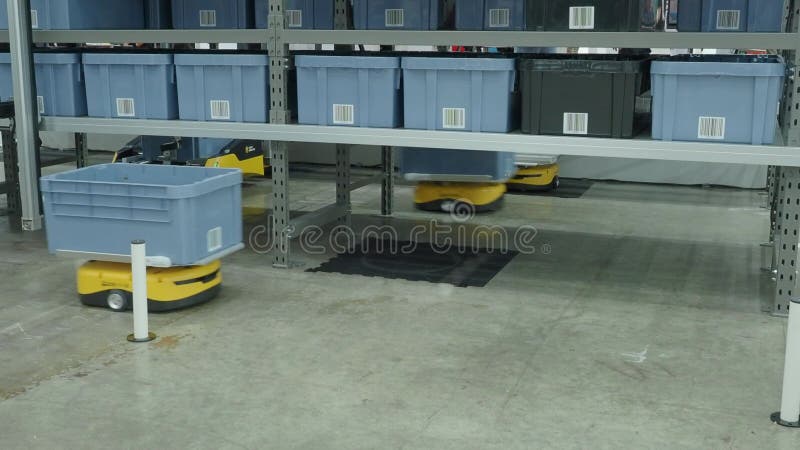 Automated Robotic Tote Arranging Distribution Product Stock on Shelf in ...