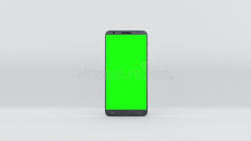 Demonstration of a Smartphone with a Green Screen. Computer Generated ...