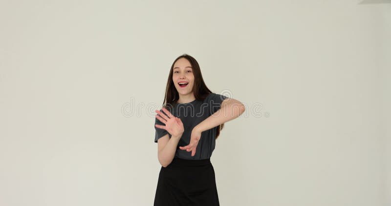 Demonstration of Smooth Dance Hand Gestures on White Background Stock ...