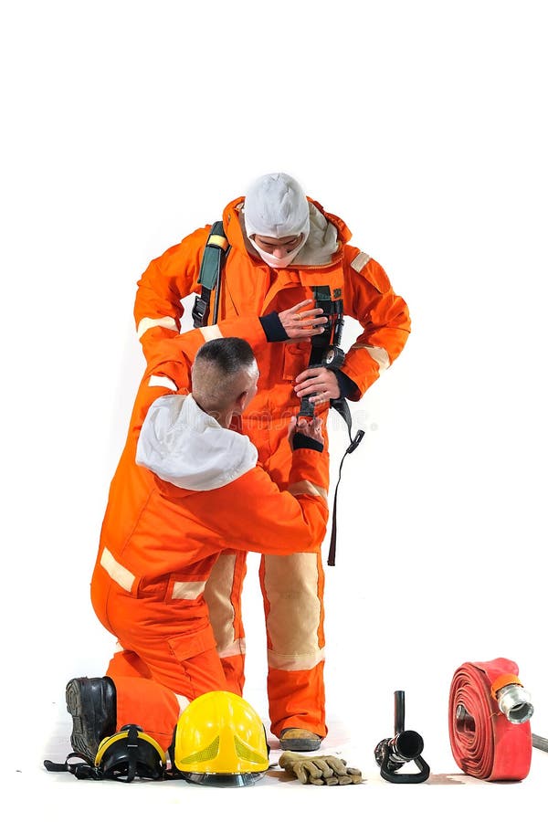 Demonstration of Wearing Fire Suit Stock Photo - Image of gear, loop ...