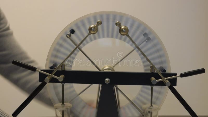 Demonstration of a Wimshurst Machine Stock Video - Video of interesting ...