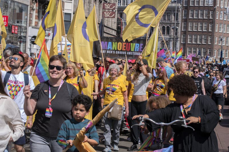 Demonstrators Walking at the Gaypride Walk at Amsterdam the Netherlands ...