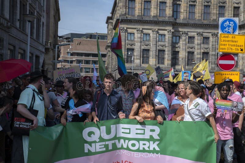 Demonstrators Walking at the Gaypride Walk at Amsterdam the Netherlands ...