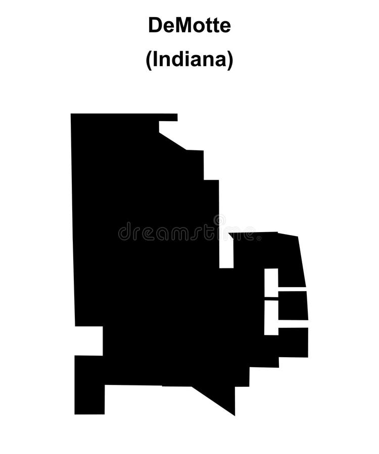 DeMotte outline map stock vector. Illustration of isolated - 387282922