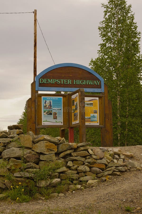 The Dempster Highway sign editorial stock image. Image of dempster ...