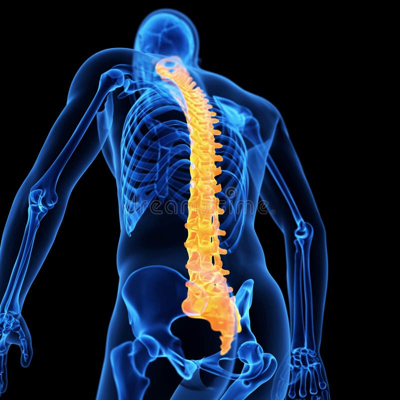 Ryggradsryggraden Med Namn Och Beskrivning Av Alla Områden Dorsal-, Sid ...