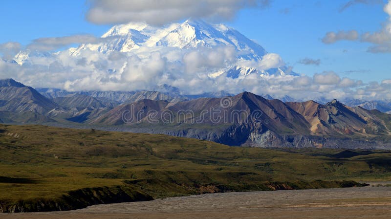 Panoramic View of Denali National Park Stock Image - Image of mountain ...