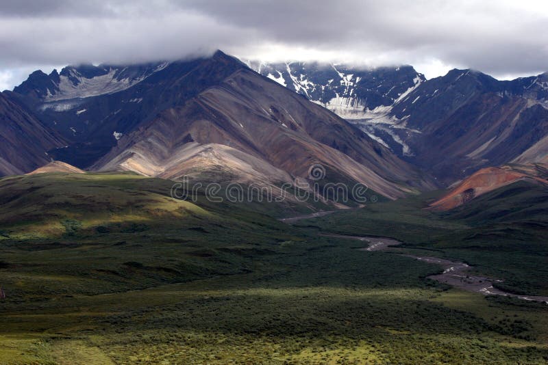 Denali Mountains stock photo. Image of carved, tundra - 3973326