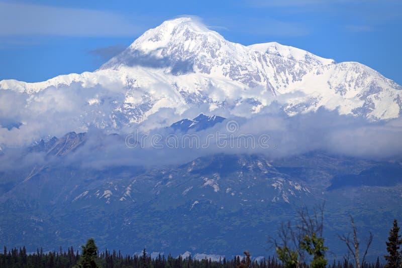 The Summit of Mount Denali in Alaska Stock Image - Image of summit ...
