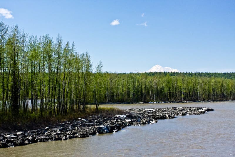 Denali and River stock photo. Image of blue, tourism - 22006212