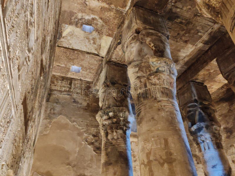 Dendera Temple of Hathor stock image. Image of wall - 377809411