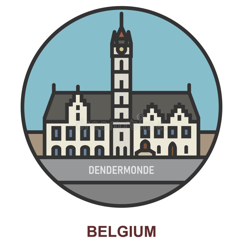 Dendermonde. Cities and Towns in Belgium Stock Vector - Illustration of ...