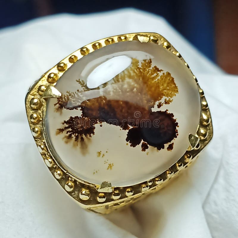 Dendritic Agate Stone stock image. Image of jewellery - 259929971