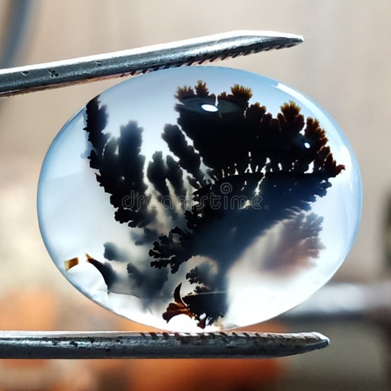 Dendritic Agate Stone - Loostone Stock Image - Image of light, lighting ...