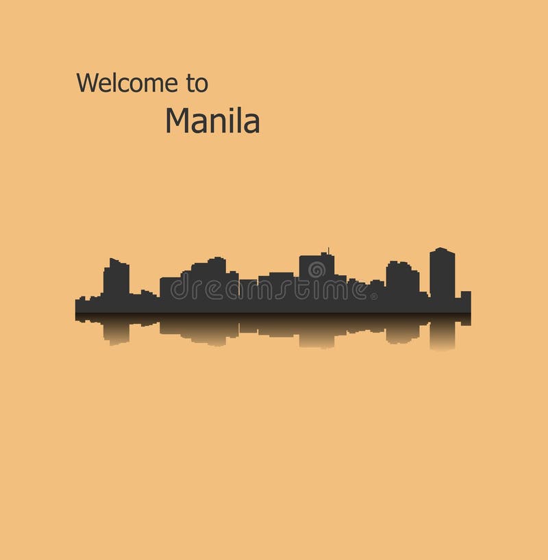 Manila, Philippines City Silhouette Stock Vector - Illustration of ...
