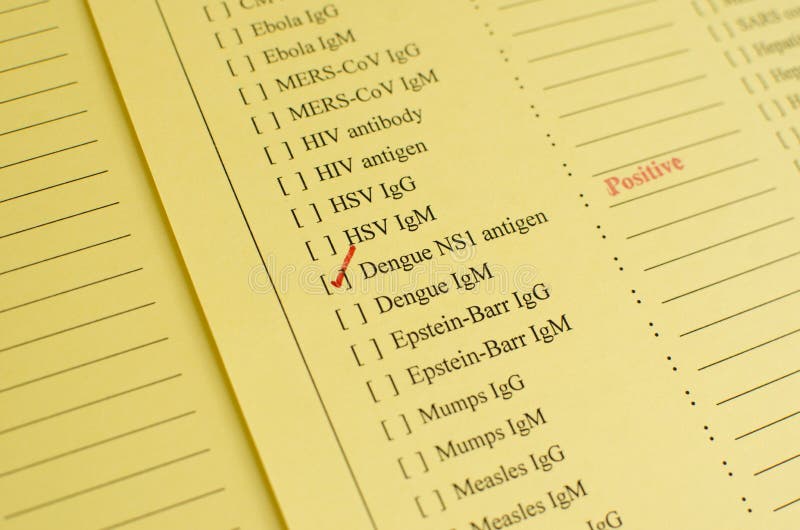 Dengue positive stock photo. Image of science, illness - 56238994