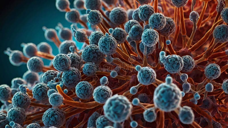 Dengue Virus Structure Under High-Powered Microscope Stock Illustration ...