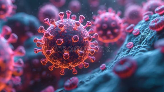 Dengue Virus Under a Microscope AI Generated Stock Illustration ...