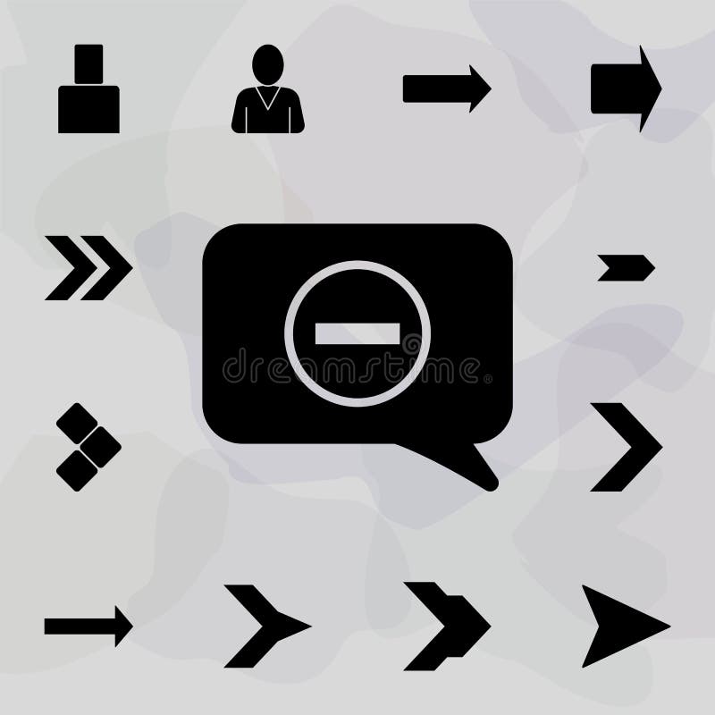 Denial in a Communication Bubble Badge Icon. Simple Glyph, Flat Vector ...