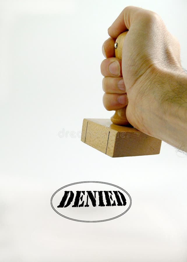 Denied! stock photo. Image of male, hand, print, stamp - 506658
