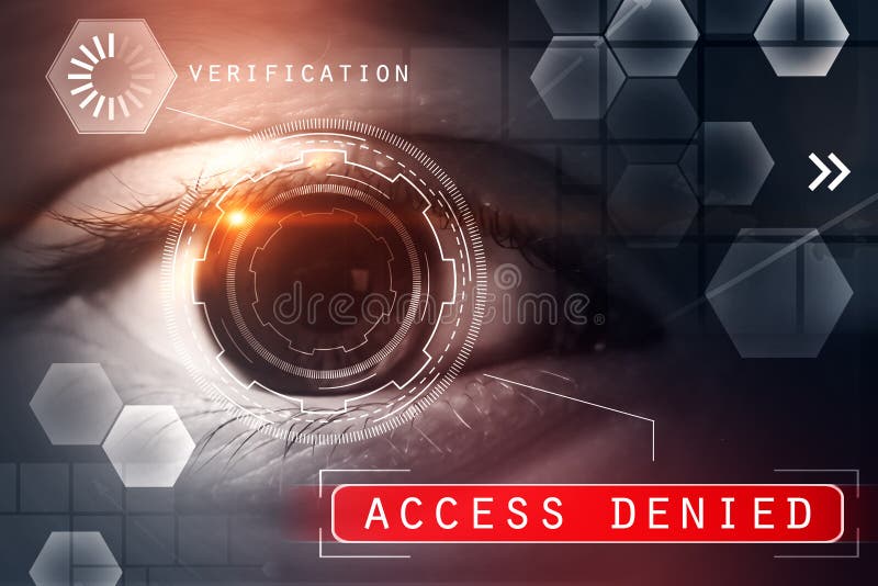 Denied or No Access. Fingerprint Used As an Identification Method on a ...