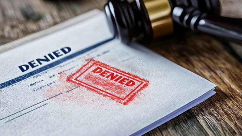 A Denied Application with Gavel. Symbolizes Rejection, Refusal, or ...
