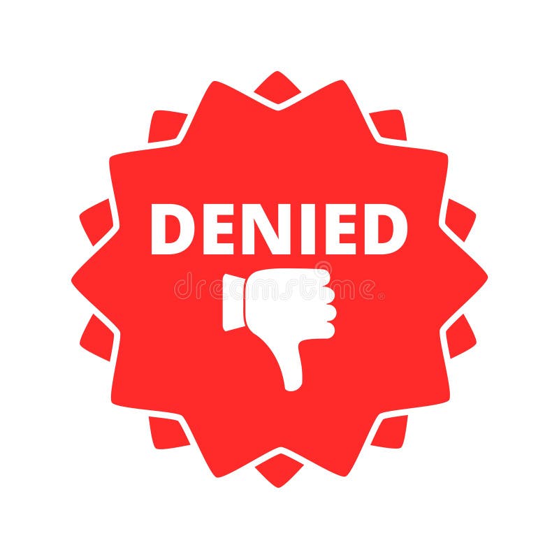 Denied button sign icon stock vector. Illustration of design - 91835531