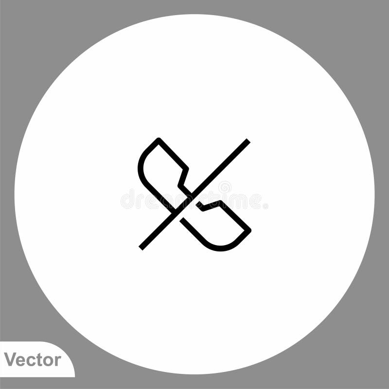 Denied Call Vector Icon Sign Symbol Stock Vector - Illustration of ...