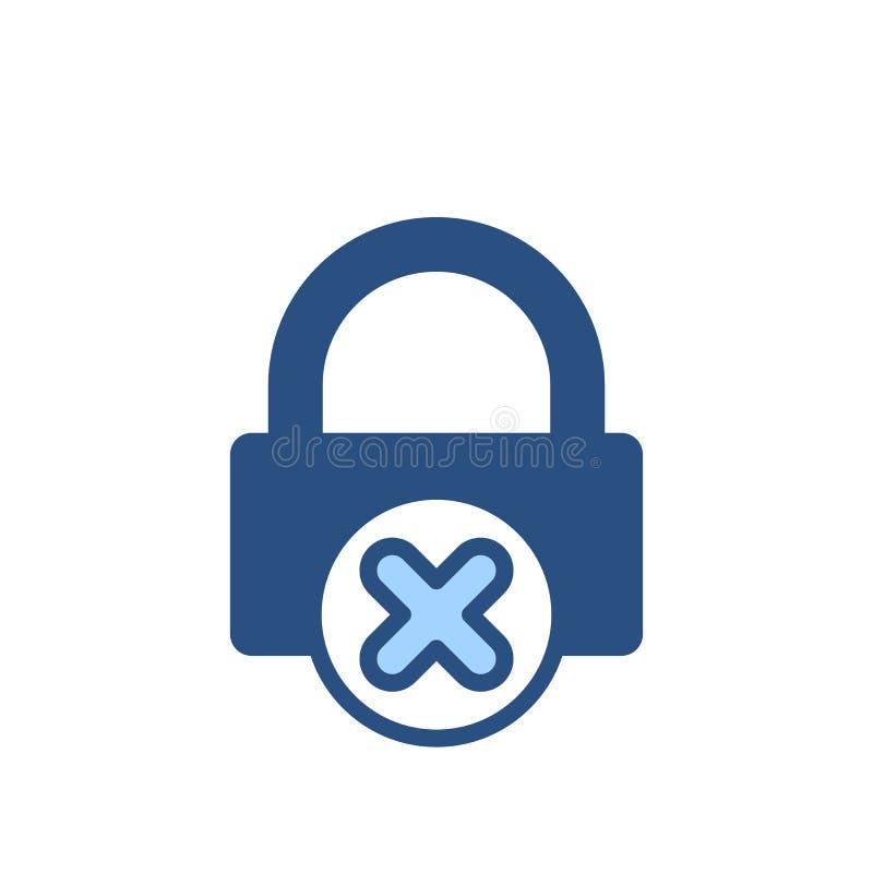 Denied Lock Password Private Protection Secure Icon Stock Vector ...