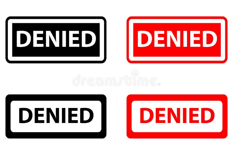 Denied rubber stamp stock vector. Illustration of entry - 131235414