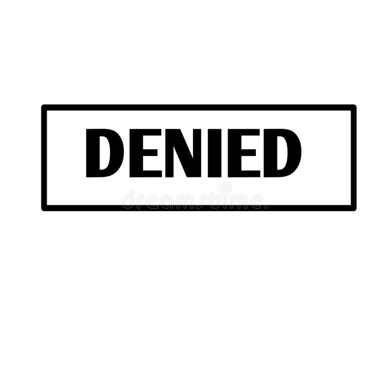 DENIED Text on Red Round Grungy Stamp Stock Illustration - Illustration ...