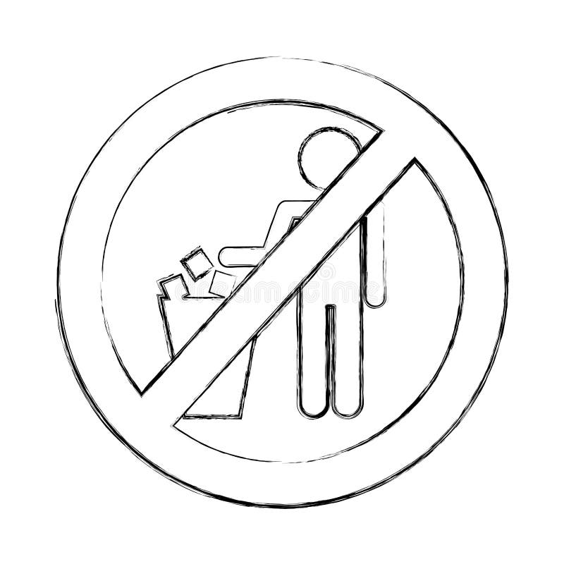 Denied To Deposit Garbage Sign Stock Vector - Illustration of recycling ...