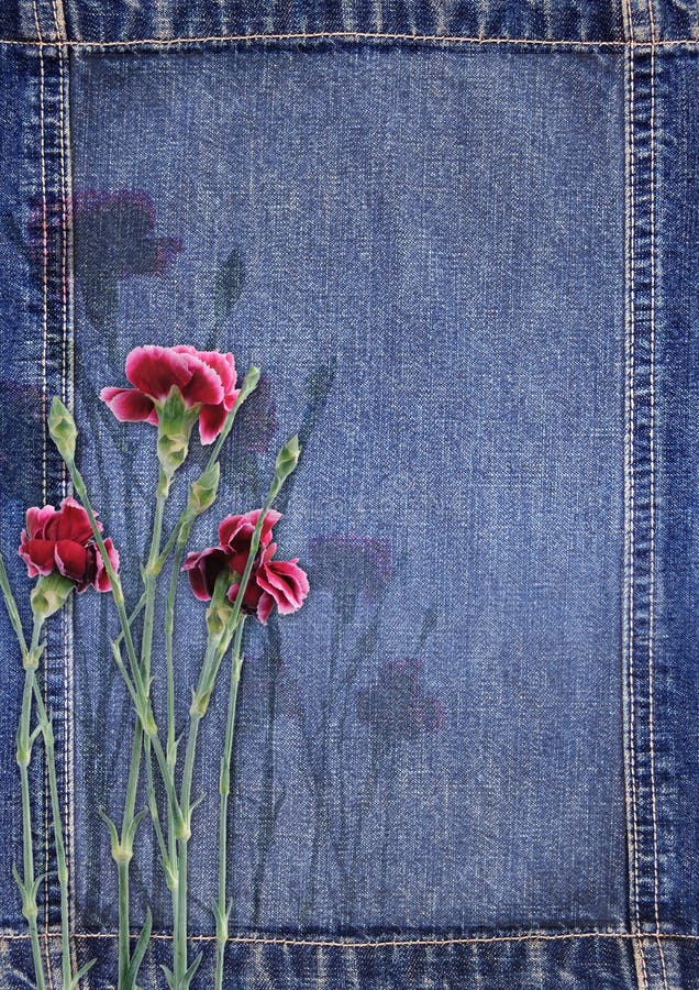 Denim Scrapbook Background with Autumn Leaves Stock Image - Image of ...