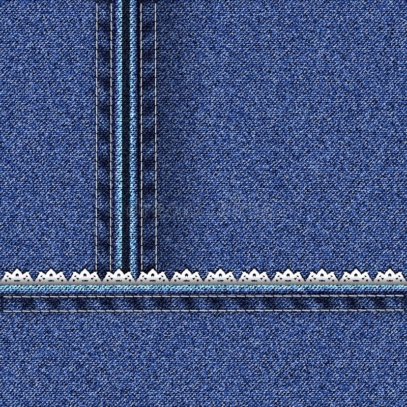 Denim Background with Lace. Stock Vector - Illustration of decorating ...